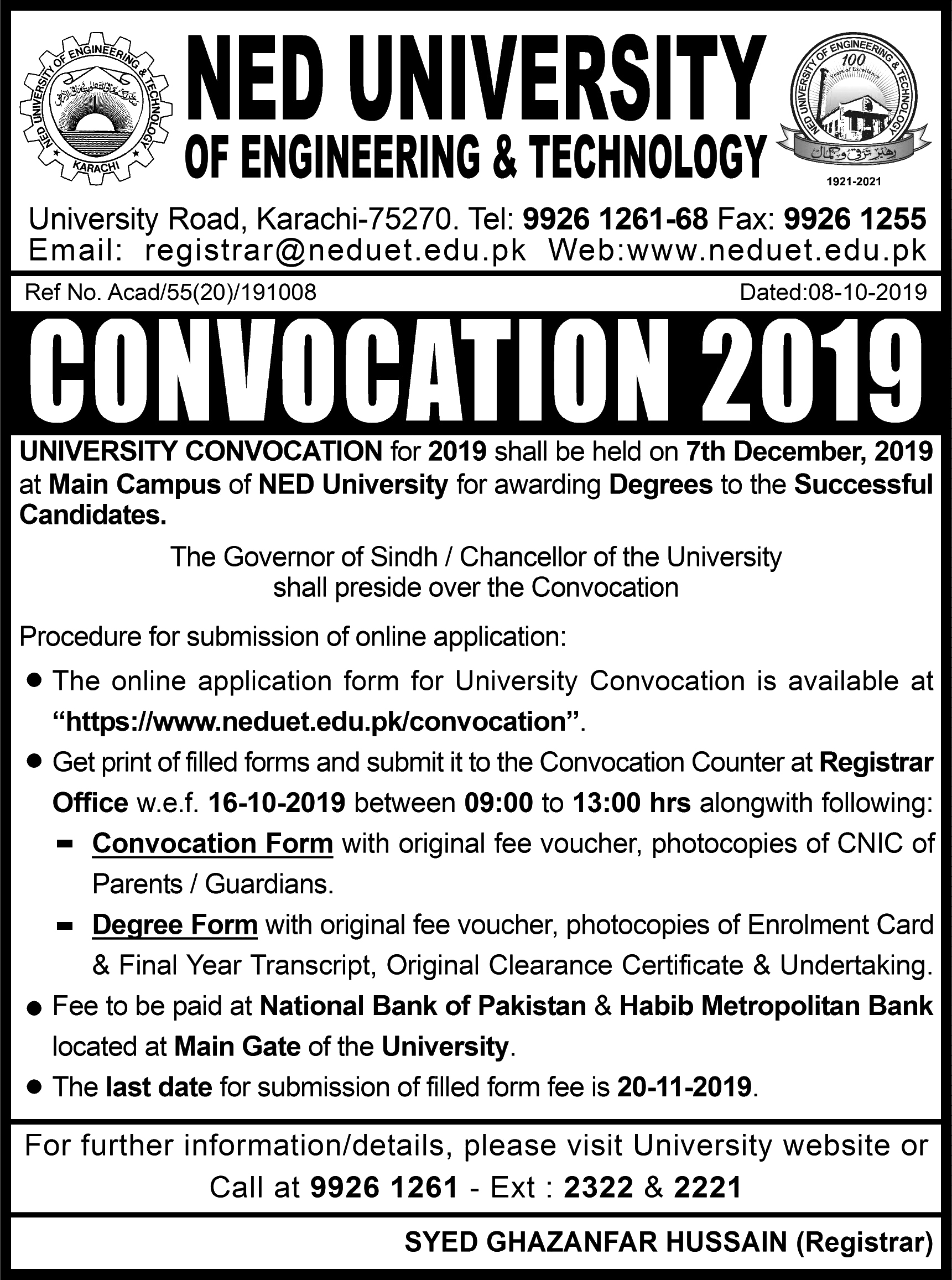 Convocation 2019 | NED University of Engineering & Technology