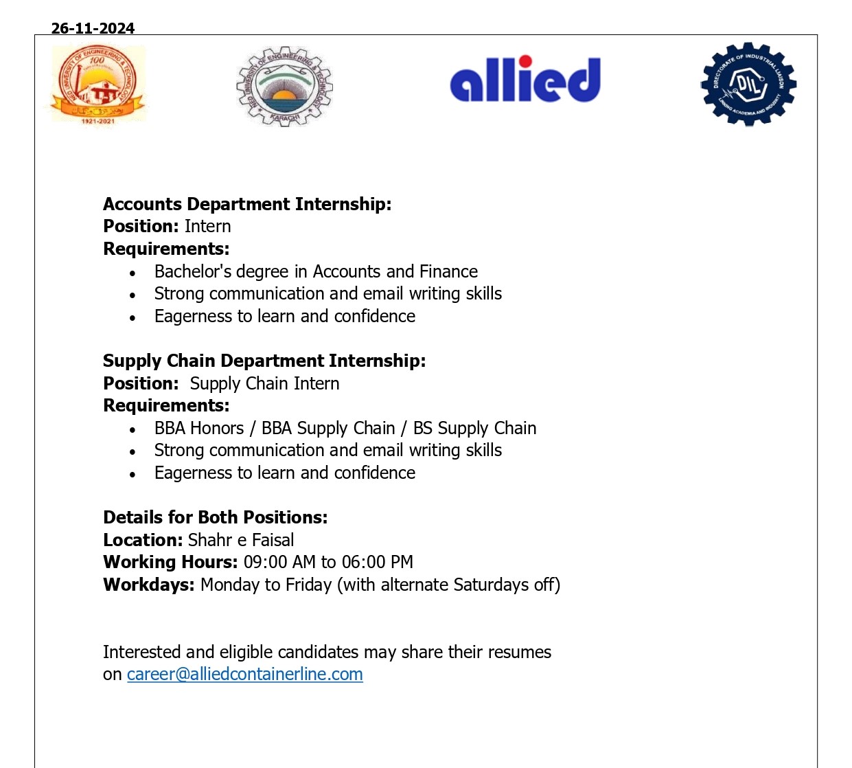 Directorate of Industrial Liaison | NED University of Engineering ...